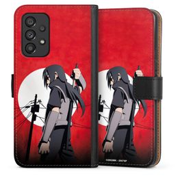 DeinDesign Galaxy A53 5G Handy Klapph&uuml;lle Handyh&uuml;lle aus Kunst Leder schwarz Flip Case Manga Naruto Shippuden Anime Sideflip mit langer Lasche