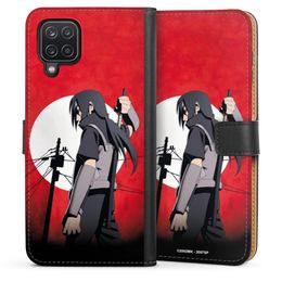 DeinDesign Galaxy A12 Handy Klapph&uuml;lle Handyh&uuml;lle aus Kunst Leder schwarz Flip Case Manga Naruto Shippuden Anime Sideflip mit langer Lasche