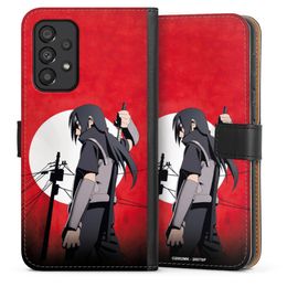 DeinDesign Galaxy A33 5G Handy Klapph&uuml;lle Handyh&uuml;lle aus Kunst Leder schwarz Flip Case Manga Naruto Shippuden Anime Sideflip mit langer Lasche
