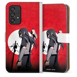 DeinDesign Galaxy A33 5G Handy Klapph&uuml;lle Handyh&uuml;lle aus Kunst Leder wei&szlig; Flip Case Manga Naruto Shippuden Anime Sideflip mit Lasche