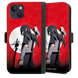 DeinDesign iPhone 13 Handy Klapph&uuml;lle Handyh&uuml;lle aus Kunst Leder schwarz Flip Case Naruto Shippuden Anime Manga Sideflip mit Lasche