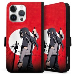 DeinDesign iPhone 14 Pro Max Handy Klapph&uuml;lle Handyh&uuml;lle aus Kunst Leder schwarz Flip Case Naruto Shippuden Anime Manga Sideflip mit Lasche