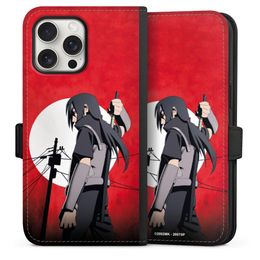 DeinDesign iPhone 15 Pro Max Handy Klapph&uuml;lle Handyh&uuml;lle aus Kunst Leder schwarz Flip Case Naruto Shippuden Anime Manga Sideflip mit Lasche