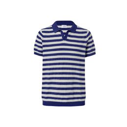 Tchibo - Leinen-Poloshirt - Herren - Gr. S - dunkelblau/gestreift