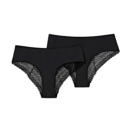 Tchibo - 2 Brazilslips - Damen - Gr. XL - schwarz