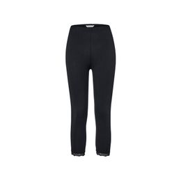 Tchibo - 3/4-Leggings mit Spitzenborte - Damen - Gr. M - schwarz
