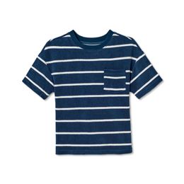 Tchibo - Frottier-Shirt - Jungen - Gr. 86/92 - dunkelblau/gestreift