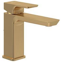 Villeroy & Boch Villeroy und Boch Subway 3.0 Einhebel-Waschtischarmatur TVW11200200076 mit Zugstangen-Ablaufgarnitur, brushed gold