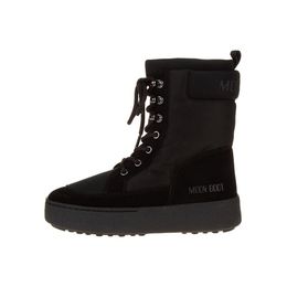 Moon Boot Leder-Boots "Ltrack Combat" in Schwarz - 53% | Größe 36 | Damen-stiefel