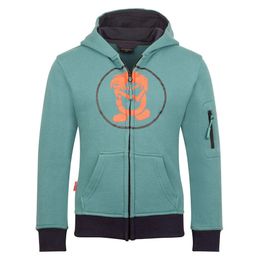 Trollkids Sweatjacke "Sortland" in Türkis - 33% | Größe 128 | Kinder-sweatshirts-jacken