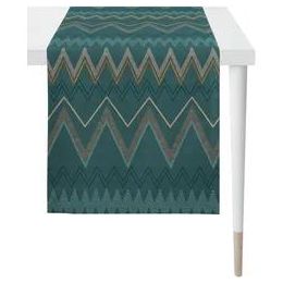 Tischläufer Apelt "Indira, LOFT STYLE, Jacquard", bunt (türkis, petrol, grau, orange, beige), B:44cm L:140cm, Baumwolle, Polyester, Tischdecken