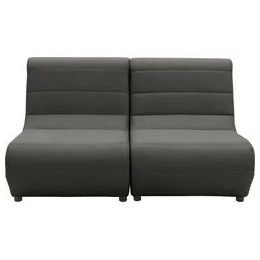 2-Sitzer DOMO collection "Soleil, pflegeleichter und wetterfester Bezug", grau (anthrazit), B:146cm H:80cm T:102cm, 100% solution dyed Acryl, Sofas, Outdoor, besonderes Design und Formgebung, individuell erweiterbar