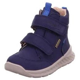 Winterboots Superfit "BREEZE WMS: mittel", Kinder, Gr. 23, blau (dunkelblau), Nubukleder, unifarben, Schuhe, Babyschuh, Klettschuh mit GORE-Tex, Größenschablone zum Download