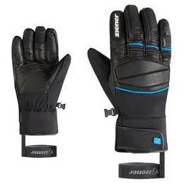 Skihandschuhe Ziener "GOMIN-Z AS glove man", Herren, Gr. 10,5, schwarz.persian blau, Materialmix, Handschuhe