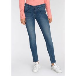 Skinny-fit-Jeans Gang "94MEDINA", Damen, Gr. 31, N-Gr, blau (stone wash), Denim/Jeans, Obermaterial: 90% Baumwolle, 8% Polyester, 2% Elasthan, skinny fit lang, Jeans, mit stylischer halb offener Knopfleiste
