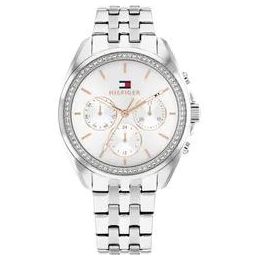 Multifunktionsuhr Tommy Hilfiger "MELLIE", silberfarben, Armbanduhren, Damen, Quarzuhr, Armbanduhr, Damenuhr, Edelstahlarmband, analog