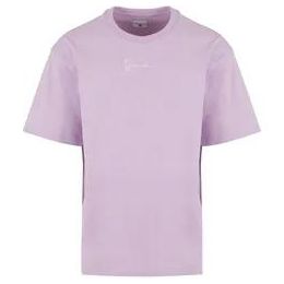 T-Shirt Karl Kani "Karl Kani Small Signature Essential Tee", Herren, Gr. L, violet, 100% Baumwolle, bedruckt, oversize, Rundhals, Shirts