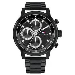 Multifunktionsuhr Tommy Hilfiger "ROCKY", schwarz, Armbanduhren, Herren, Quarzuhr, Armbanduhr, Herrenuhr, Edelstahlarmband, analog, Tag