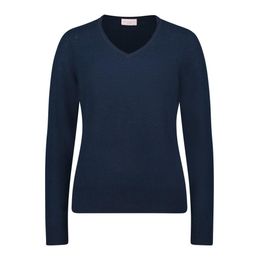 Betty Barclay Kaschmir-Pullover mit V-Ausschnitt in dunkelblau | Gr.: 40