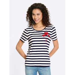 Heine Shirt in marine-ecru-geringelt | Gr.: 40