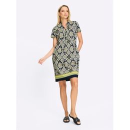 Heine Druckkleid in schwarz-limone-bedruckt | Gr.: 44