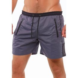 Reslad Badehose Badeshort mit Rei&szlig;verschluss in anthrazit-schwarz | Gr.: L