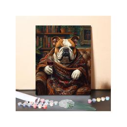 ARTNANAS DIY Malen nach Zahlen Set-"Weinhund" | Gr.: 30x40cm mit Keilrahmen nicht ges