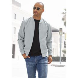Bomberjacke John Devin "/ Blouson mit Rippkragen", Herren, Gr. S (44/46), grau, Web, Obermaterial: 100% Polyester. Futter: 100% Polyester, unifarben, Casual, regular fit hüftlang, Rundhals, 2-Naht-Ärmel Rippbündchen, Jacken, Pilotenjacke / Übergangsjacke mit Innentasche, regular fit