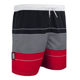 GUGGEN Mountain Badeshorts Herren &ndash; Schnelltrocknende Badehose, Atmungsaktiv Bilddruck in Rot | Gr.: 3XL