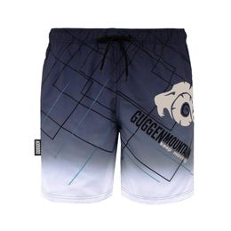GUGGEN Mountain Badehose Kariert in Schwarz | Gr.: L