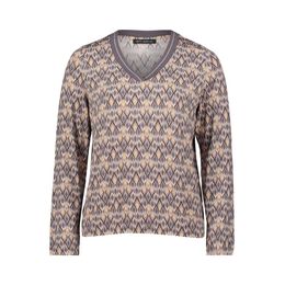 Betty Barclay Blusenshirt mit V-Ausschnitt in Grau/Beige | Gr.: 36