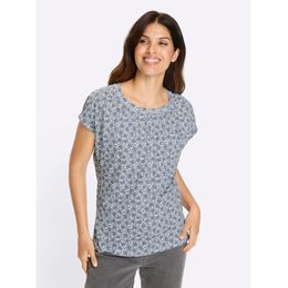 Sieh an! Kurzarmshirt in weiß-bleu-bedruckt | Gr.: 46