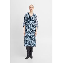 Ichi Kleid IHELLY Loose fit in Little Boy Blue Leo Print | Gr.: 40