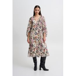 Ichi Kleid IHELLY Loose fit in Crystal Gray Collage print | Gr.: 36