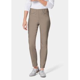 GOLDNER Schlupfhose LOUISA mit Steppn&auml;hten in taupe | Gr.: 52