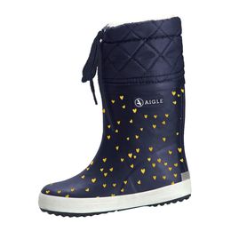 Aigle Gummistiefel Giboulee Gold Hearts in dunkelblau gold in dunkelblau gold | Gr.: 21
