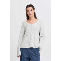 b. young BYOMEA V-NECK JUMPER - A-Linie in Light Grey Melange | Gr.: L