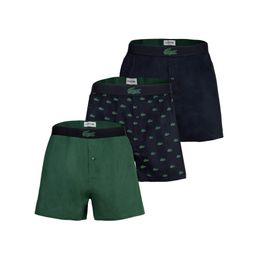 Lacoste Web-Boxershorts 3er Pack in Blau/Grün | Gr.: L