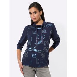 CRÉATION L creation L Langarmshirt in marine-bedruckt | Gr.: 40