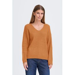 oxmo V-Ausschnitt-Pullover OXCallie in Braun | Gr.: L