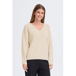 oxmo V-Ausschnitt-Pullover OXCallie in Natur | Gr.: XL
