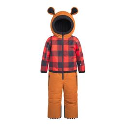 WeeDo Schneeanzug TEDDYDO in leather brown red checkered | Gr.: 116/128