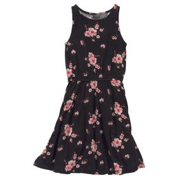 Kidsworld Jerseykleid in schwarz-gebl&uuml;mt-bedruckt | Gr.: 164-170
