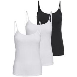 Only 3er-Set Singlet Top in Mix 2 (2xWH 1xBL) | Gr.: L