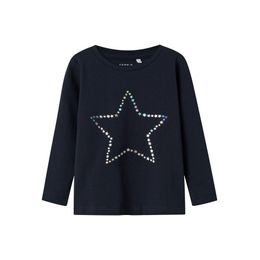 name it M&auml;dchen Longsleeve mit Print in Blau | Gr.: 98