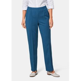 GOLDNER Kurzgr&ouml;&szlig;e: Rippenhose mit Biesen in blau | Gr.: 20