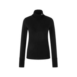 Marc Cain COLLECTIONS Longsleeve mit gestricktem Kragen in Black | Gr.: 38