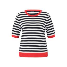 Betty Barclay Basic-Pullover mit Streifen in Patch Dark Blue/Red | Gr.: 38