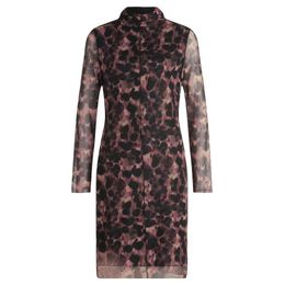Cartoon Mesh-Kleid mit Kragen in Apricot/Black | Gr.: 34