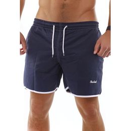 Reslad Badehose Badeshort mit Kontrastnaht in navyblau | Gr.: M